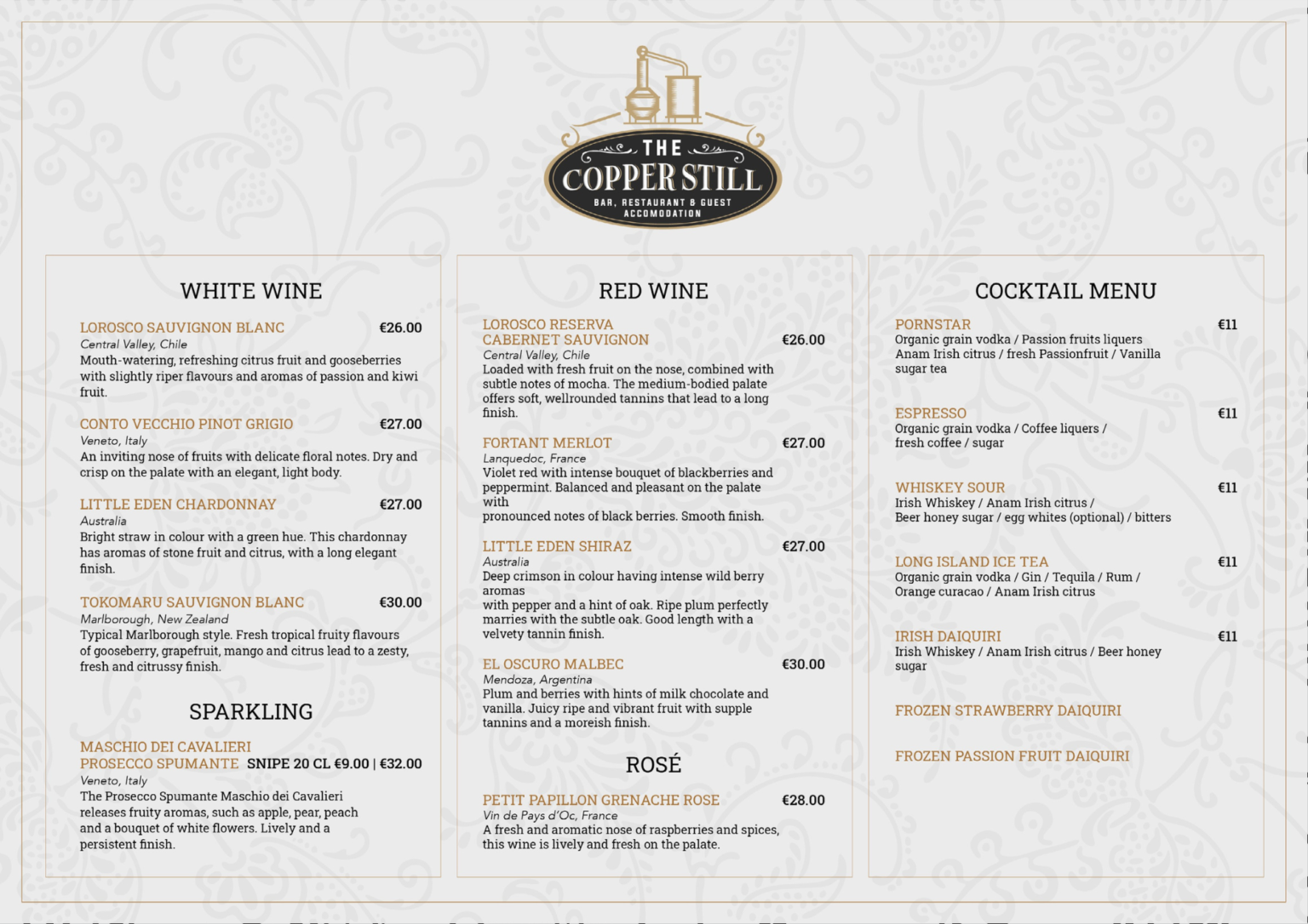 The Copper Still Bar – Bar, Restaurant, and Guest Accommodation